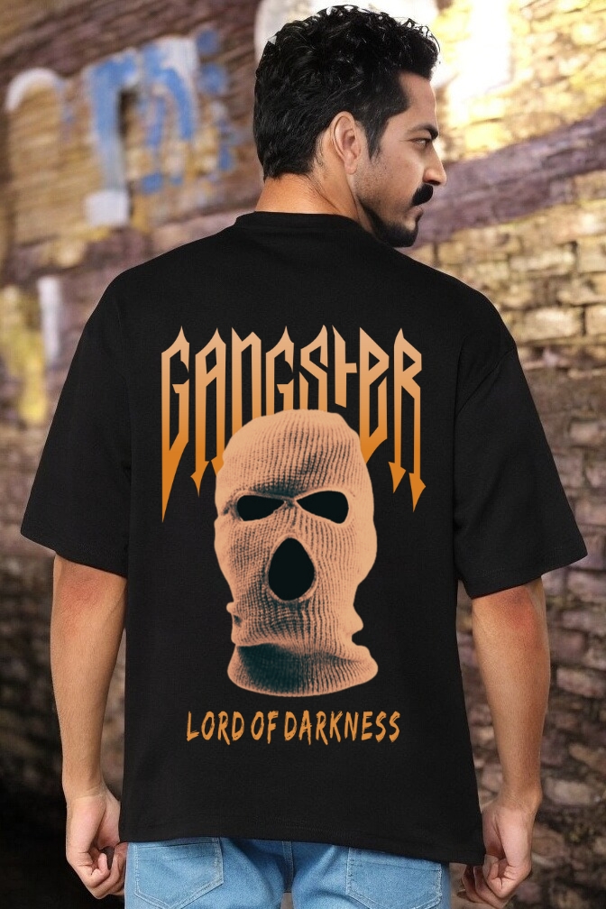 Men's Gangster Lord Of Darkness Oversized T-shirt Biowash Cotton ...